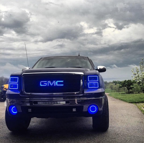 2007-2013 GMC Sierra Prebuilt LED Headlights - LED Truck Lights | Primo ...